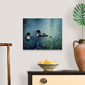 CANVAS ON DEMAND Virginia Loons Canvas Wall Art Print by Kevin Dodds, Contemporary, Home Decor, Bird, Wildlife Artwork, 20" x16in