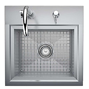 SUNSTONE B-PS21 Commercial Sink with Lid and Cutting Board, 21-Inch