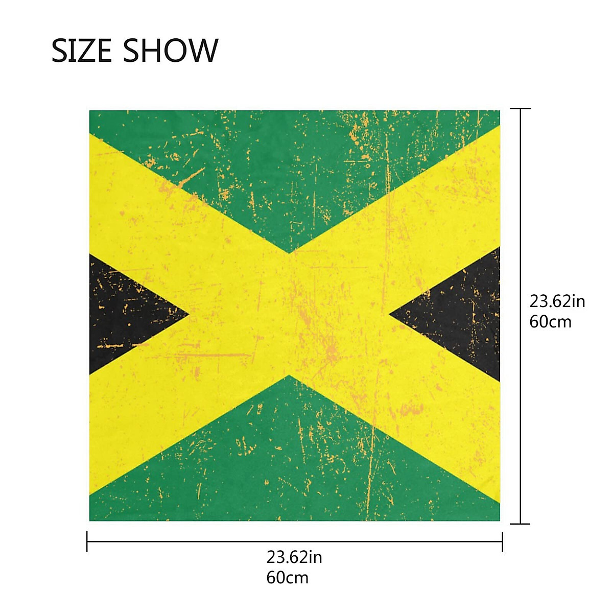 XUWU Women's Fashion Silk Scarf Jamaica Flag Jamaican Tropical Square Satin Headscarf Neck Scarf Head Hair Wraps