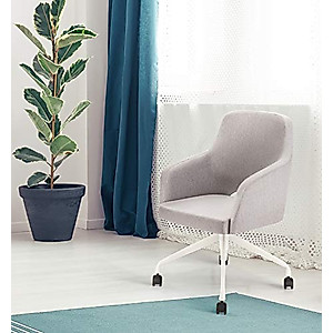 Novigo Upholstered Home Office Kid's Desk Chair Task Chair Leisure Chair for Bedroom Studying Room Vanity Room Grey