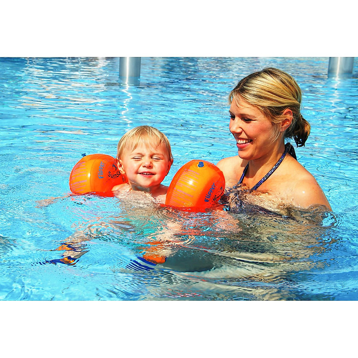 Flipper SwimSafe Water Wings, Arm Floaties for Kids. Inflatable Training Arm Bands for Pools