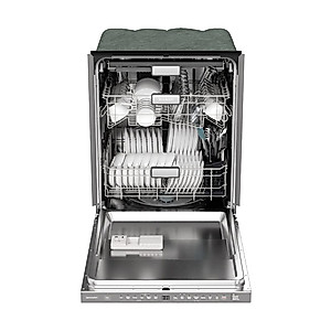 SHARP Smart Dishwasher Works with Alexa. Includes LED Interior lights, Stainless Steel interior, Heated Dry with Fan Assist, Wash Zone cleans half load on either rack, Adjustable Third Rack