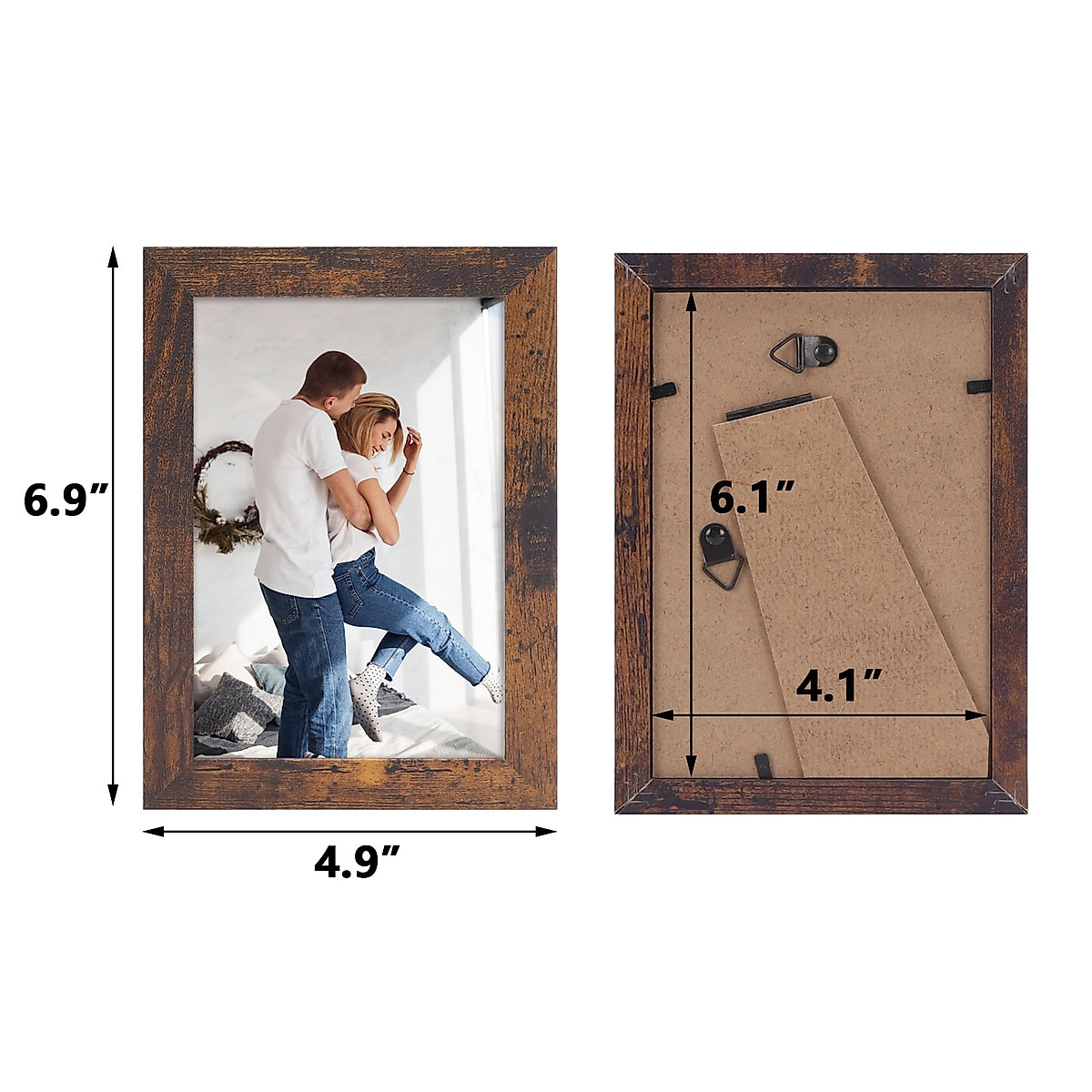 Edenseelake 4x6 Picture Frame Set of 15, Rustic Brown Wood Photo Frame 4 by 6 for Wall or Tabletop Display