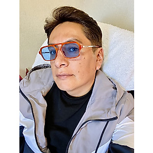 FEISEDY Vintage Square 70s Flat Aviator Sunglasses Women Men Metal Design Shades B2752