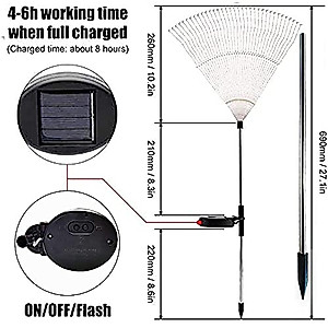 Honche 2Pack Solar Garden Light Ground-Plug in 120LED 8 Modes Waterproof Outdoor firewrok Lights Starburst Lights for Pathway Patio Backyard LawnRoof Christmas Party Decoration(Cold White-Oval)