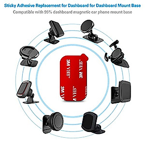 pop-tech Sticky Adhesive Pad Replacement for Car Dashboard Magnetic Phone Mount Base, 8pcs 3M VHB Double Sided Sticker Heat Resistance Tape for Magnet Cellphone Holder & Windshield Dash Cam