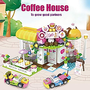 Friends Tree House Coffee Shop Building Blocks Sets, Treehouse Cafe Building Kit for Girls Age 6-12 Years Creative Roleplay Birthday Gift for Kids Toddlers with Storage Box (960 Pieces)