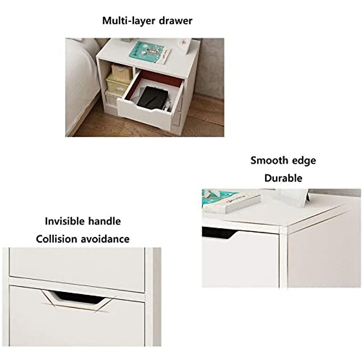 HIGOH Bedside Table Single Drawer Bedroom Bedside Table Bedside Table Modern Living Room Bedroom Locker Home Furniture