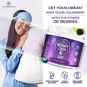 Berry Gen Sleep (3) | Natural Sleep Aid Supplement | Grass-Fed Collagen Peptides Type 1 & 3 | Non-GMO, Gluten Free | 205.5 Grams. (2)