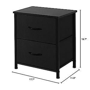 AZL1 Life Concept Storage Dresser Furniture Organizer Unit with 2 Drawers for Bedroom, Hallway, Entryway and Closets, Black