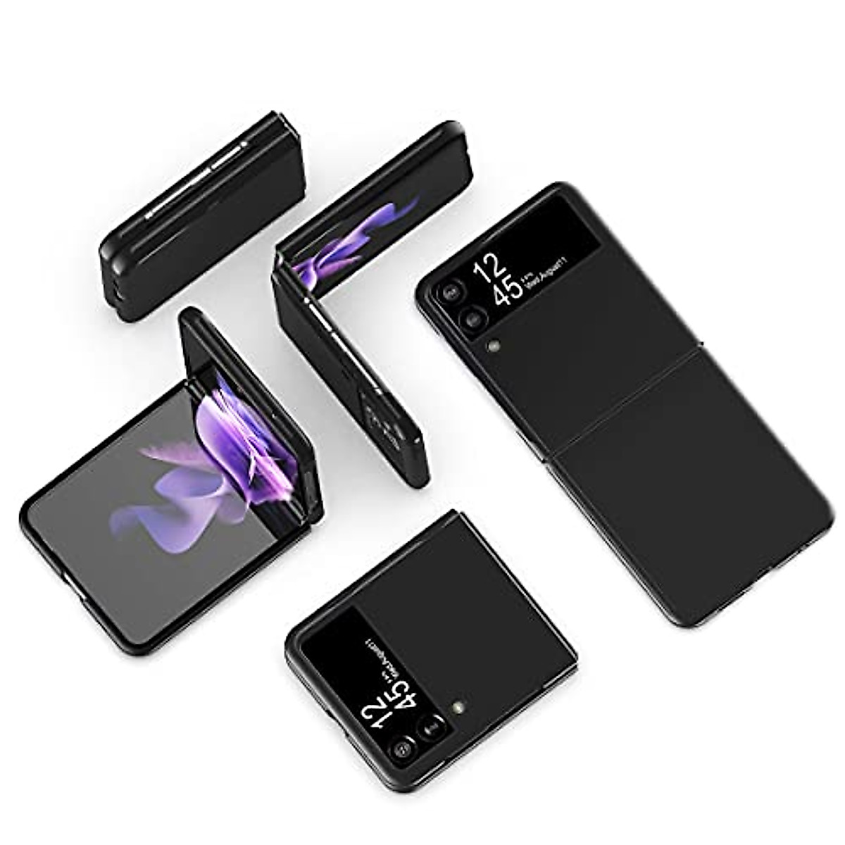 Cresee Case for Samsung Galaxy Z Flip 3 5G 2021, Slim Fit Matte PC Cover Phone Case for Galaxy Z Flip3 - Black