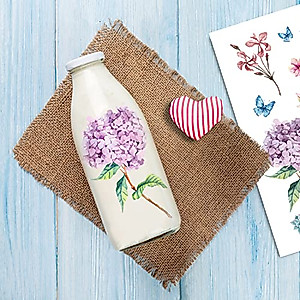 GSS Designs Hydrangea Rub on Transfers for Crafts and Furniture 2 Sheets 12"x16"- Home Furniture Transfers Rub on - Decor Flowers Stickers DIY Kits for Adults