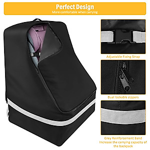 ZHSX Car Seat Travel Bag, Infant Seat Travel Backpack with Padded and Adjustable Shoulder Strap, Large Waterproof Carseat Carrier Bag/Dust-proof Carseat Travel Cover(Grey)