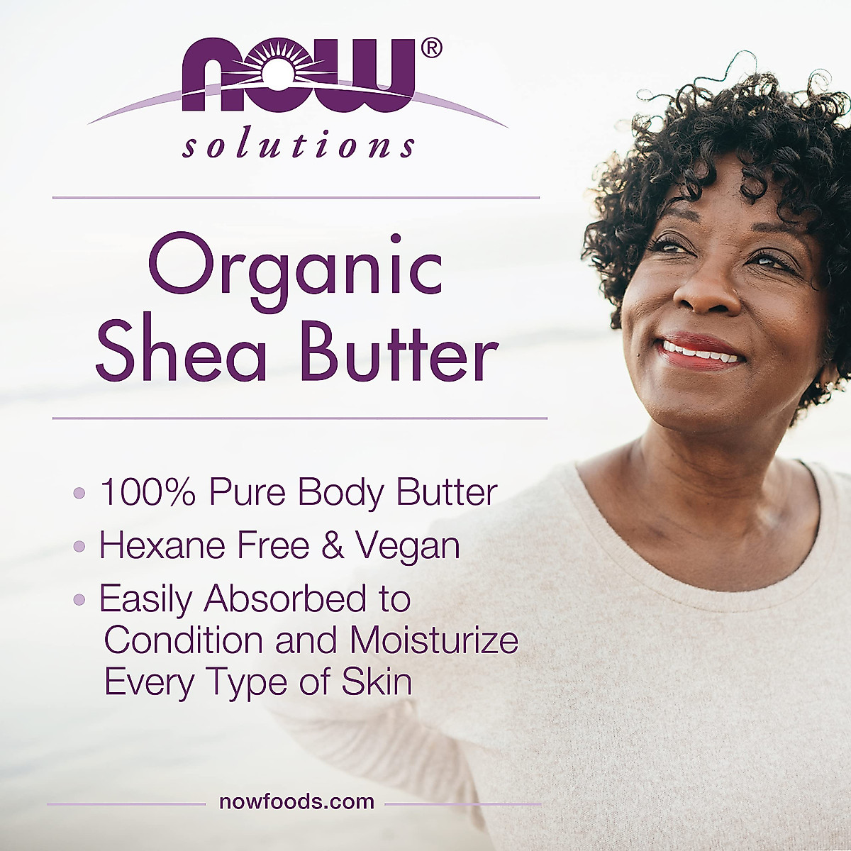 NOW Foods Solutions, Certified Organic Shea Butter, Moisturizer For Rough And Dry Skin, 7-Ounce