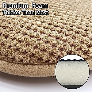 PAGGED Khaki Foam Seat Cushions Kitchen Chairs Pads for Dining Chairs Non Slip Patio Seat Cushions Set of 4 Washable U Shaped Soft Thick Large Metal Wooden Chair Cushions,17" x 15"