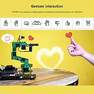 Yahboom Robot Arm Kit 6DOF for Raspberry Pi 5 AI Programmable Electronic DIY Robot Hand Building with Camera for Adults ROS Open Source (RPI-DOFBOT-Pi 5-8GB)
