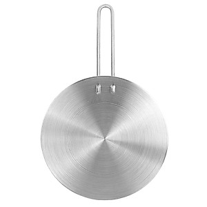 YINUODAY Heat Diffuser Simmer Ring Plate, 7.9inch Stainless Steel Induction Adapter Plate with Foldable Handle Hob Cooking Converter Disc for Electric Stove Gas Cooktop Cookware