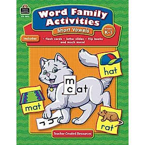 Word Family Activities: Short Vowels Grd K-1: Short Vowels Grd K-1