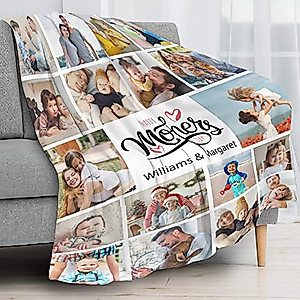 Personalized Blanket, Personalized Gifts for Women, Mothers Day Photo Gifts, Custom Blanket with Photos, Customized Blankets with Photos, Photo Blanket Gifts for Mom from Daughter