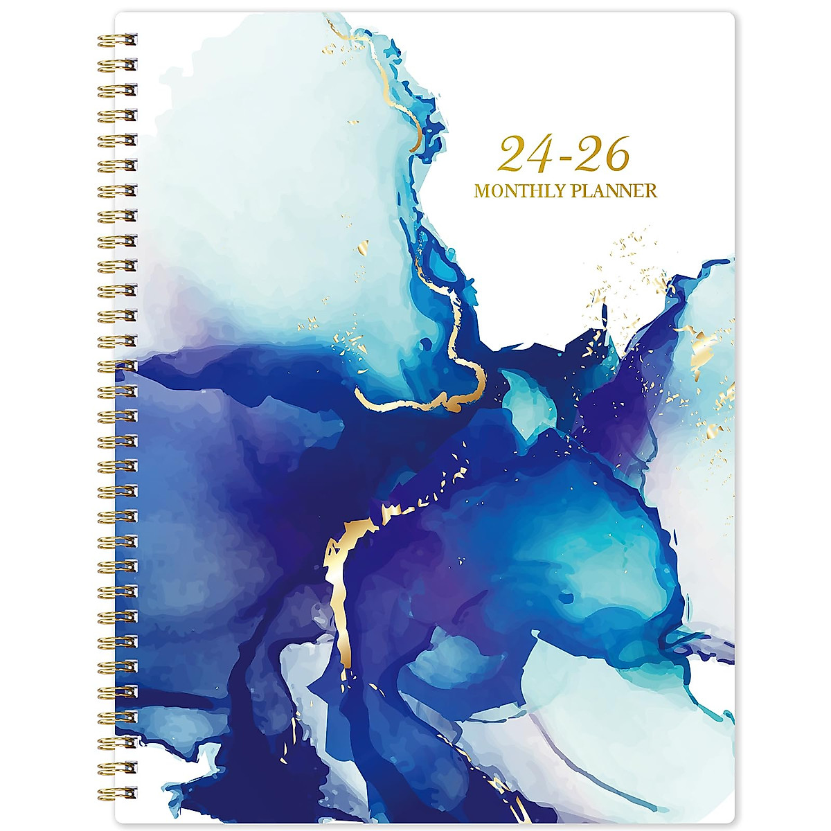 2024-2026 Monthly Planner/Calendar - Jul. 2024 - Jun. 2026, 9" × 11", Two-Year Monthly Planner 2024-2026 with Flexible Cover + Pockets - Waterink
