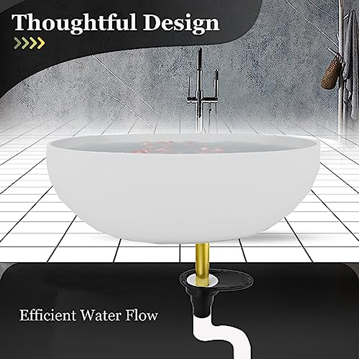 Freestanding Tub Drain Rough-in Kit for Freestanding Bathtub,with Brass Pipe and ABS Pipe,CUPC Certification (Patent No US11168467B2)