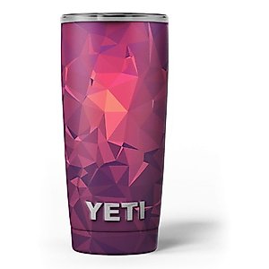 Design Skinz Dark Pink Geometric V19 - Skin Decal Vinyl Wrap Kit Compatible with The Yeti Rambler Cooler Tumbler Cups