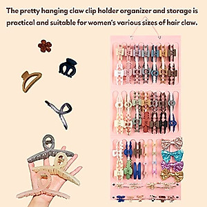 JOYMOMO Hanging Hair Claw Clips Holder Large Capacity Hair Clip Organizer Storage Display for Wall,Door,Closet（Without Claw Clips）