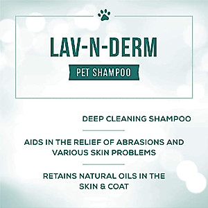 Nature's Specialties Lav-N-Derm Ultra Concentrated Calming Dog Shampoo for Pets, Makes up to 12.5 Gallons, Natural Choice for Professional Groomers, Relieves Various Skin Problems, Made in USA, 32 oz