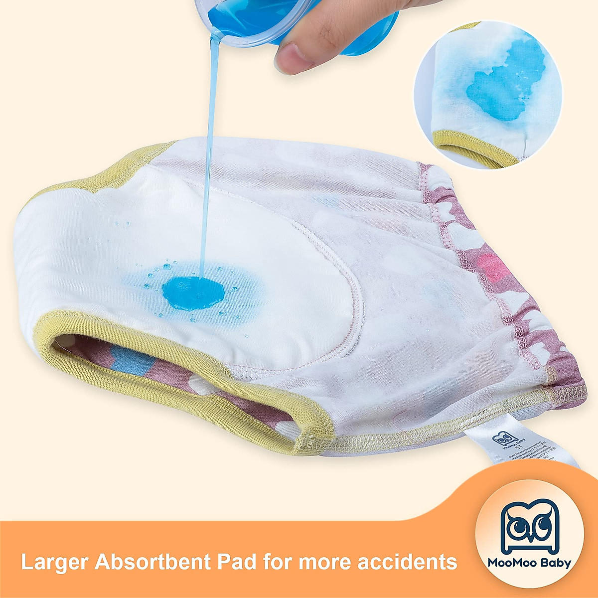 MooMoo Baby Training Pants 2 Packs Absorbent Toddler Potty Training Underwear for Boys and Girls-Cotton 2T Multicolor