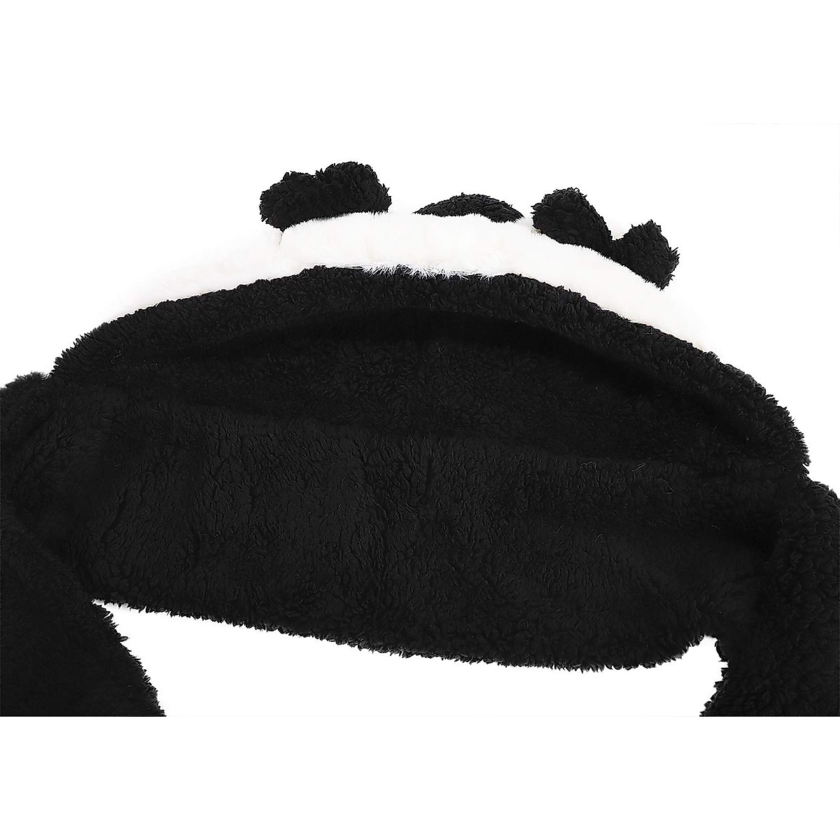 Kids Toddler Cartoon Fleece Hat Gloves Scarf 3 in 1 Set Girls Boys Winter Cute Warm Long Hoodie Earflap Hat A-Black
