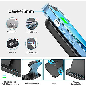 Wireless Charger, 4 in 1 Fast Wireless Charging Station for iPhone 14 13 12 11/ Pro/XS/XR/X/SE/8/8 Plus,18W Fast Charging Dock Stand Compatible with iWatch S7/S6/5/4/3/2/AirPods 1/2/Pro&Apple Pencil 1