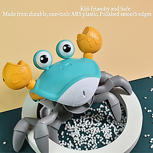 HLXY Crawling Crab Toys for Babies Tummy Time Toy with Music and Light Dancing Walking Moving Toy Infant Baby Toys 3-6 Months to 6-12 Months Boys Girls Toddler