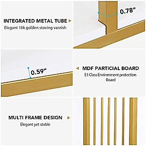 Tribesigns 7-Open Shelf Bookcases, Etagere Bookcase with Gold Sturdy Metal Frame, Modern Bookshelf Elegant Storage Display Shelves for Home Furniture