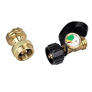 GASPRO 1lb Propane Adapter for Disposable Throwaway Cylinder and Accurate Propane Tank Gauge