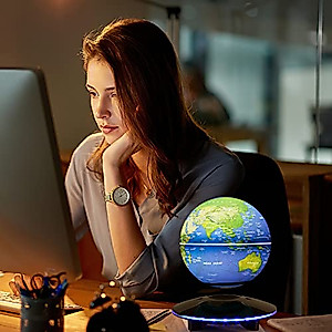 Magnetic Levitation Globe,-6 inch  Levitating Globe Lamp World Map Floating & Spinning in the Air for Educational Piece for Kids,Office Decor ,Cool GadgetS Birthday Halloween Christmas Gifts