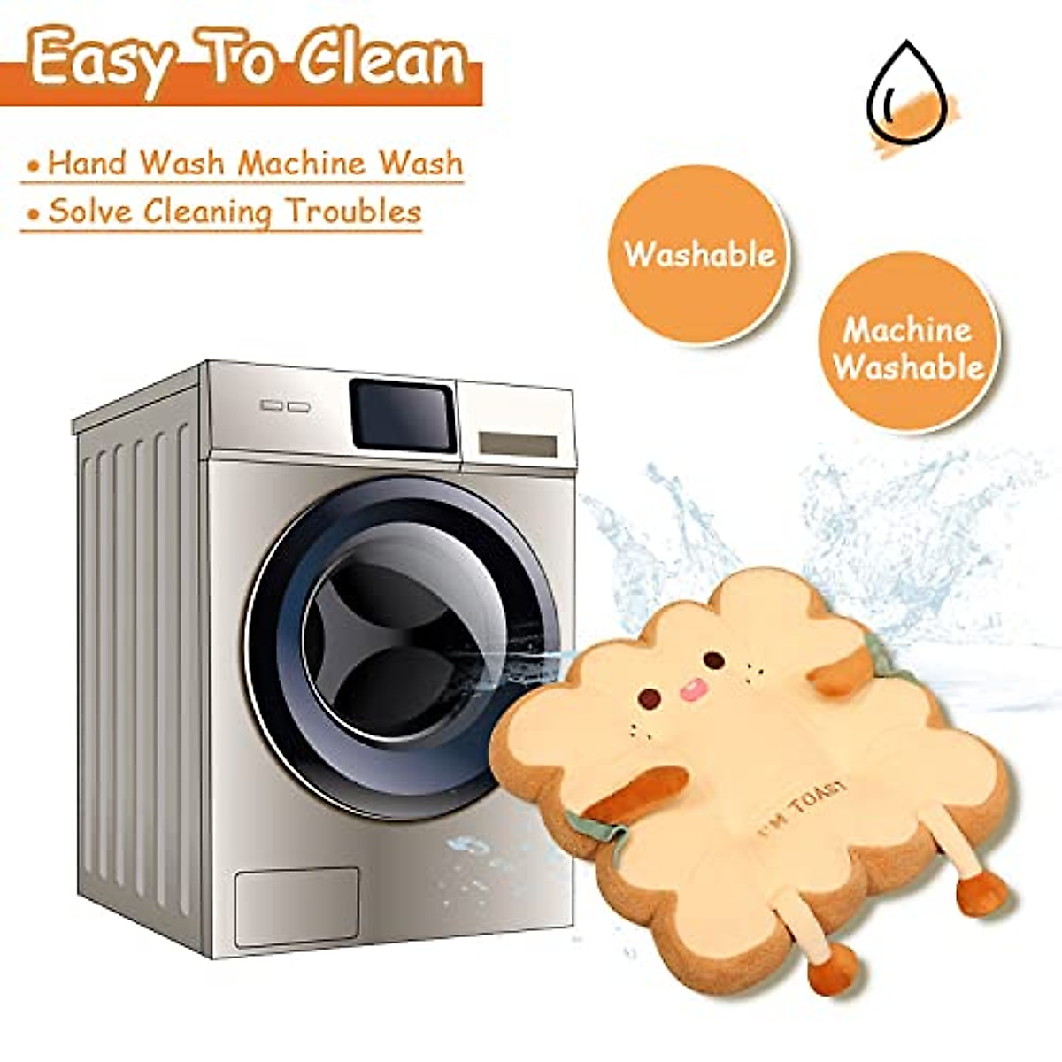 SRHWBF Toast Seat Cushion Cute Chair Pillow Pads Memory Foam Chair Cushion Gaming Chair Office Home Bedroom Restaurant Decor Non Skid Soft Comfy Thick (Angry)