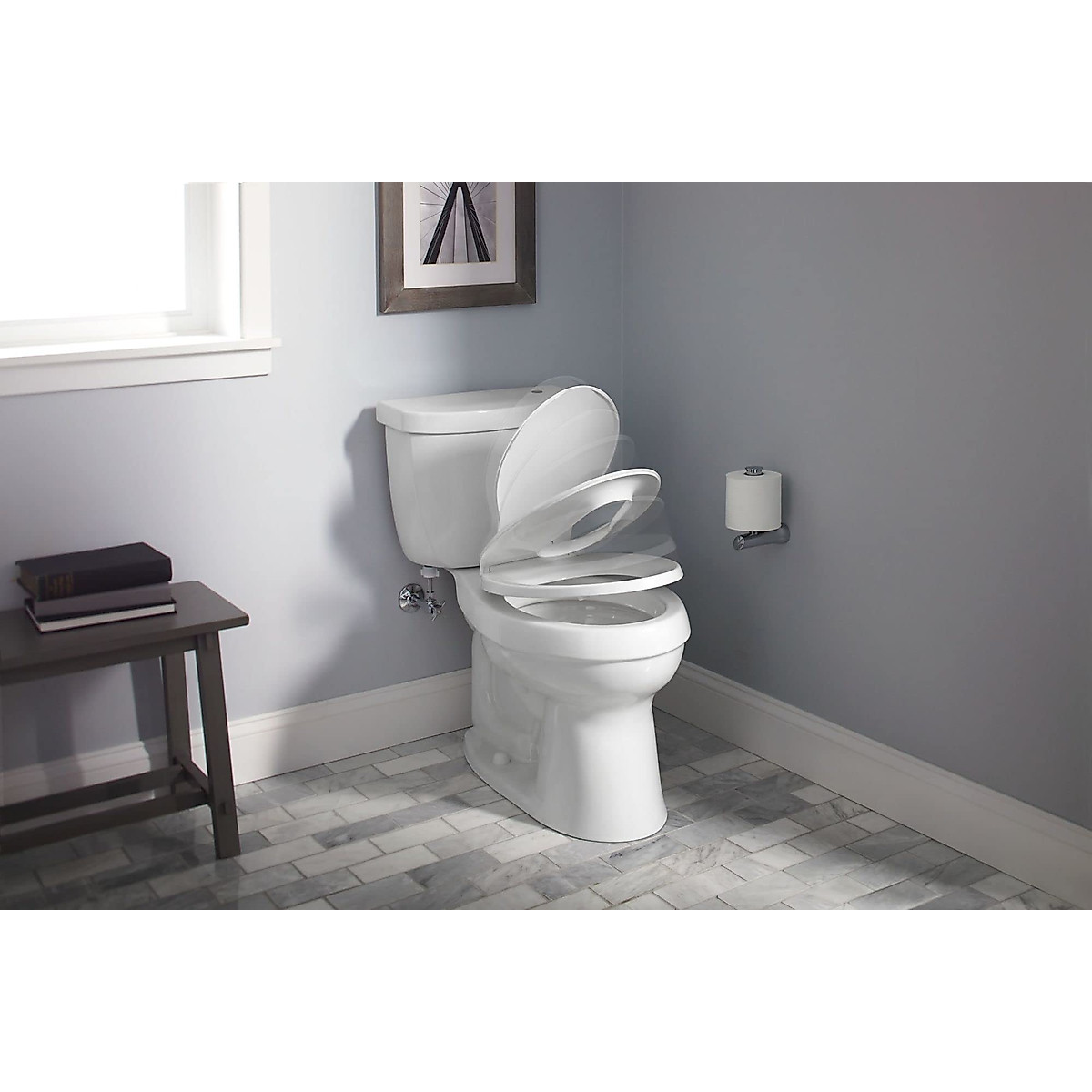 KOHLER K-2599-0 Transitions Nightlight Quiet-Close with Grip-Tight Toilet Seat, White