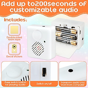 Fiada 2 Packs 200 Second Voice Recorder for Stuffed Animal, Record Custom Message for Plush Toy, Stuffed Bear Toy, Doll Toy, and Pillow