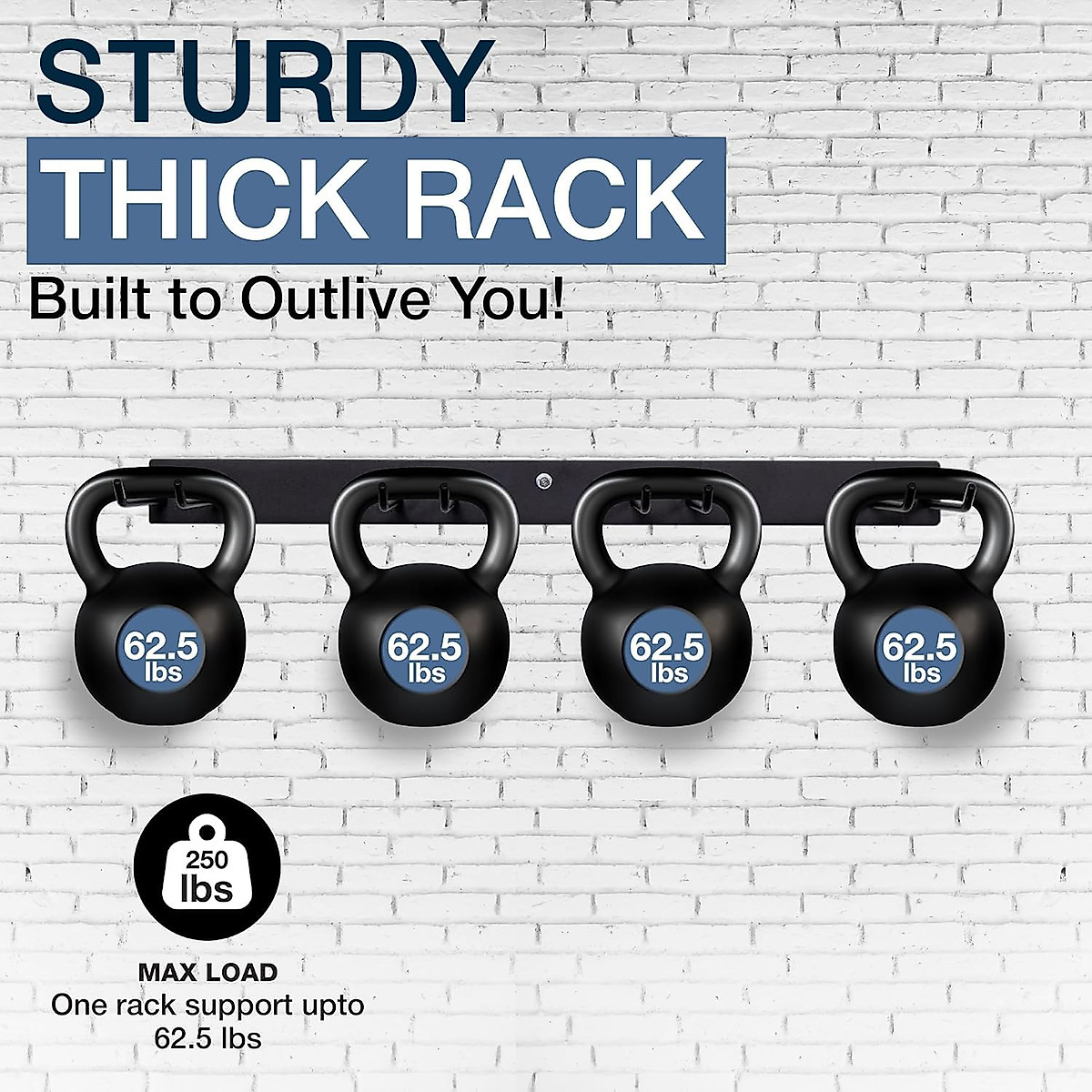 StoreYourBoard BLAT Garage Garden Tool Organizer Wall Mount, Garage Organization and Storage, Shovel & Rake Hangers Yard Tool Rack, Industrial Steel Holds 250 Pounds