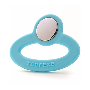 Toofeze Ice Cold Baby Teether Toy – Fast Pain Relief – All Natural Silicone and Stainless – Ages 3 mos+ (Sky Blue)