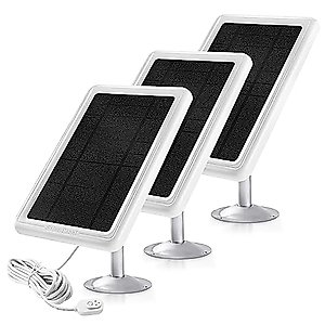 Arlo Camera Solar Panel Charger, Compatible with Arlo Pro4, Pro3, Floodlight, Pro 5S, Ultra 2, Ultra Cameras, 13ft/4m Cable, 6V4.5W Fast Battery Charging 3Pack