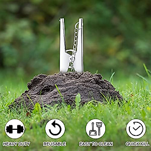 Gopher Trap Easy Setup Scissor Trap Reusable Mole Traps for Lawns Galvanized Metal Pest Control Traps for Gardens Farms Nurseries Field Outdoor Use, Silver Color (4 Pcs)