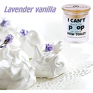 Funny Housewarming Gifts New Home - I Can't Wait To P*op In Your New Toilet Candles- Home Warming Gifts New Home Candle, New Apartment, New Homeowner Gifts, House Warming Gifts(Lavender Vanilla, 10oz)