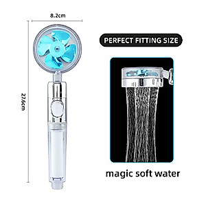 Essbhach Shower Head with Handheld, High Pressure Hand Held Turbo Shower Head Rainfall, Hydro Jet Shower Head Kit with 3 Filters, Turbocharged Shower Head,Easy to Install,Blue