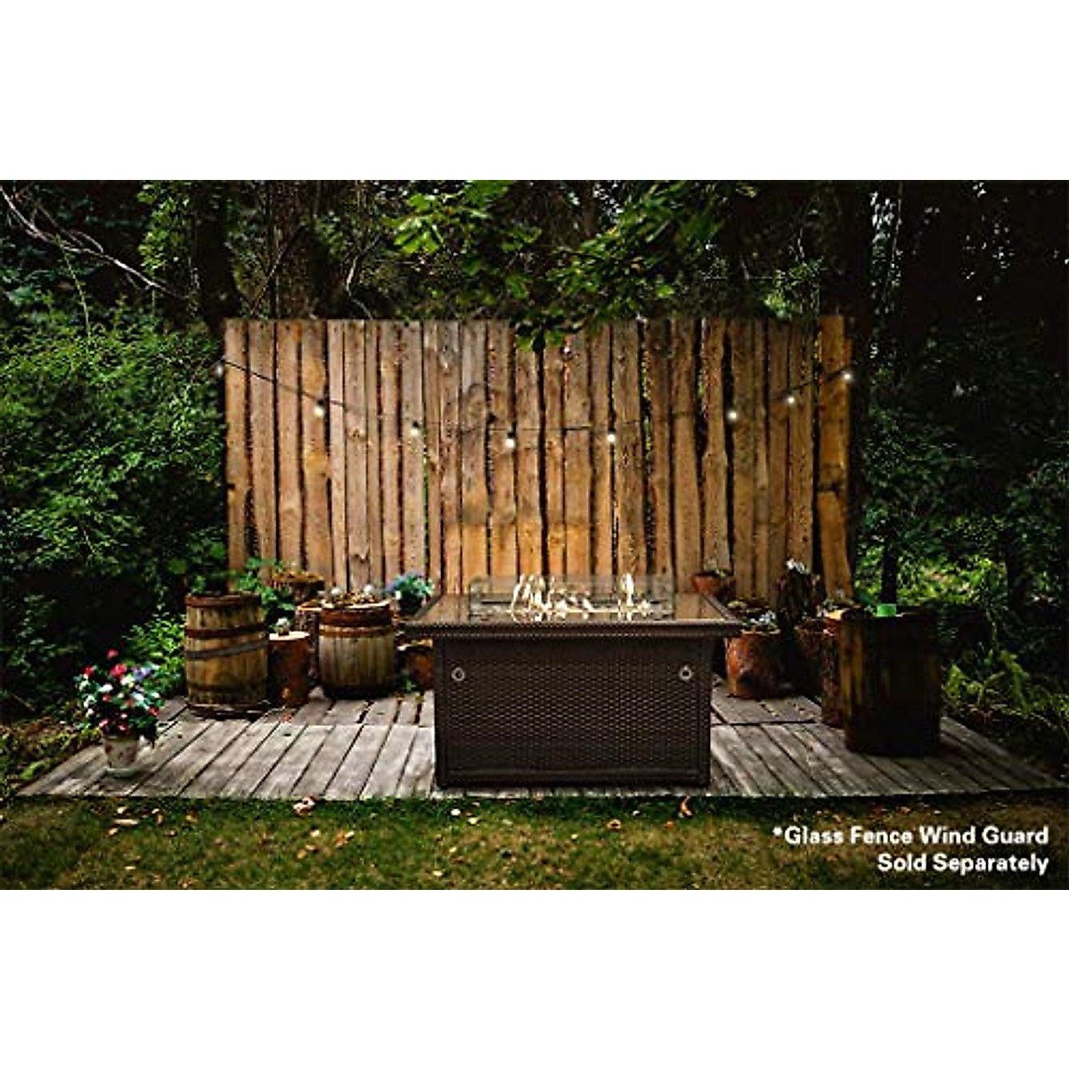 Outland Living 401 Series - 44-Inch Outdoor Propane Gas Fire Table, Espresso Brown/Rectangle