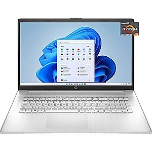 HEWLETT PACKARD HP 17 Professional High Performance Slim Laptop in Silver Six Core Ryzen 5 up to 4GHz 8GB RAM 128GB SSD + 1TB HDD 17.3 HD+ WiFi HDMI W11 (17-CP000-Renewed)