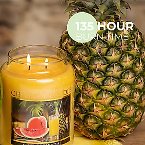 A Cheerful Giver - Slice Of Paradise Scented Glass Jar Candle (24 oz) with Lid & True to Life Fragrance Made in USA