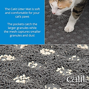 Catit Cat Litter Mat, Rectangle, Large, Grey, 44366