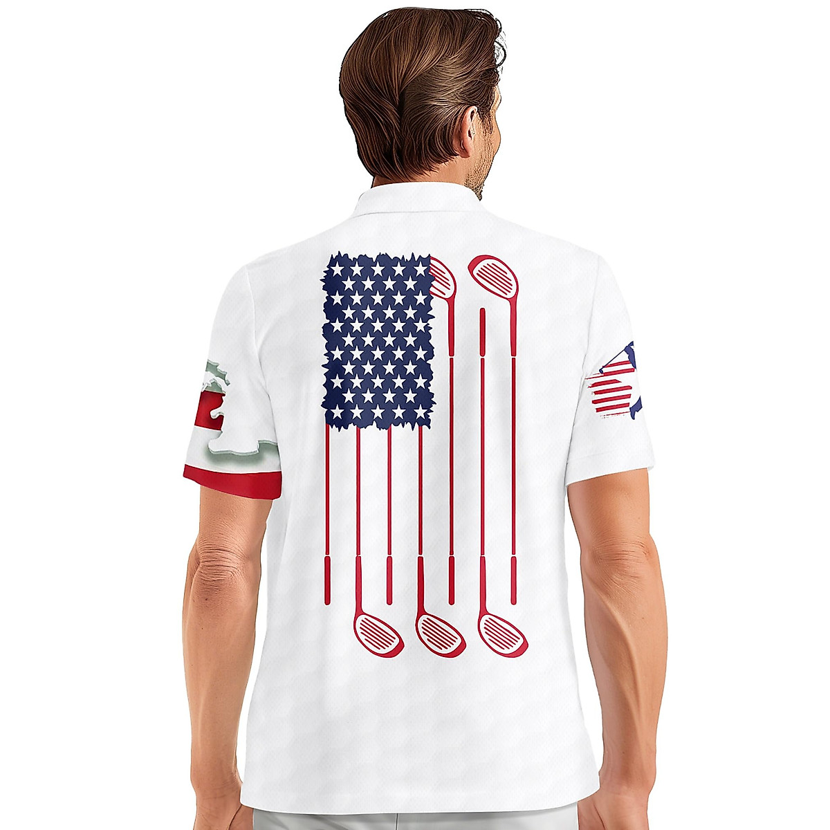 PAGYMO Golf Shirts for Men Crazy Funny Print Hawaiian Mens Polo Shirt Patriotic Flag Shirt, X-Large, Aop-polo-06368