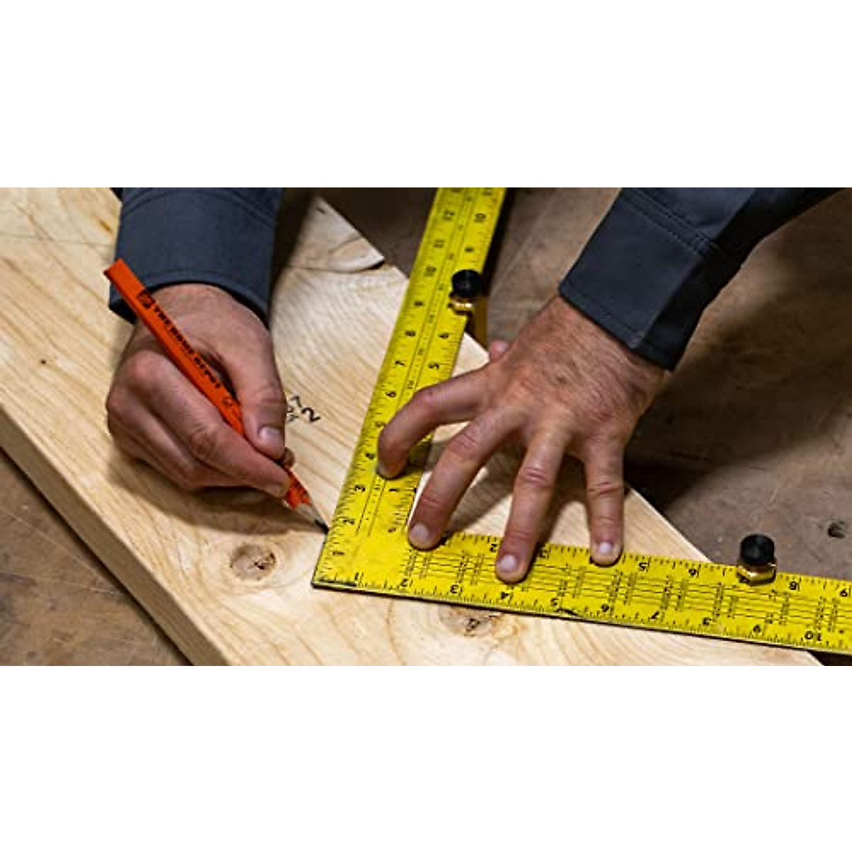 Clarke Brothers Stair Gauge – 2pcs Stair Tread Gauge for Conventional Framing Square or Carpentry Square – Heavy-Duty Brass Stair Gauge Set – Large Knob Size – Long Brass Body